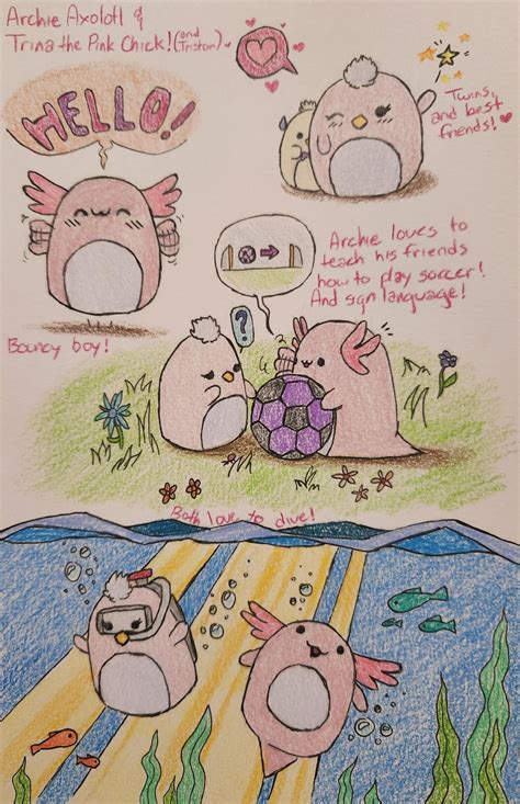 More Oc Squish Art Two Requests Archie Axolotl And Trina Chick💖 Rsquishmallow