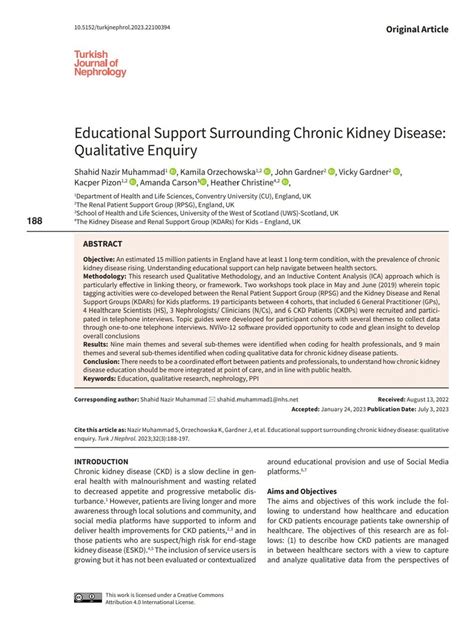 Pdf Educational Support Surrounding Ckd Qualitative Enquiry 2023