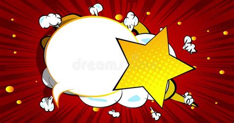Cartoon Star With Blank Speech Bubble Comic Book Video Retro Comics
