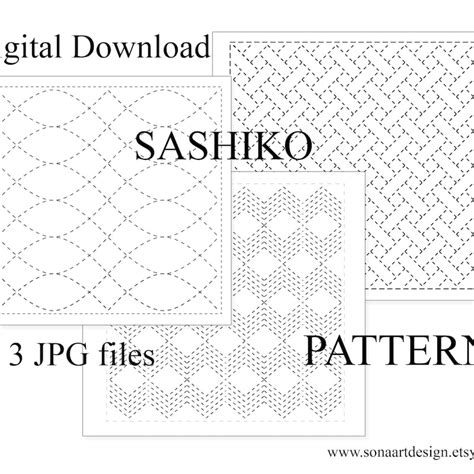 Sashiko Pattern Etsy