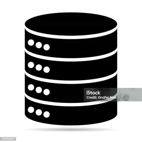 Ikon Penyimpanan Database Dengan Bayangan Simbol Data Cloud Server Jaringan Internet Ilustrasi