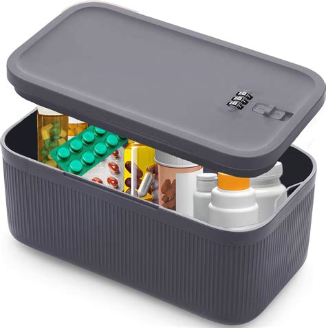 Mxcell Lockable Storage Containers Plastic Lock Box Storage