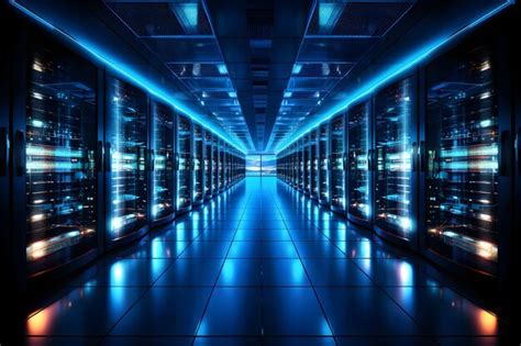 Premium Ai Image Server Room Data Center Hallway Data Center Hardware Cluster