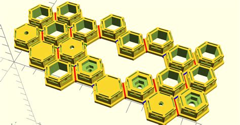 Honeycomb Wall System Openscad Connectors By James Gilliland Download Free Stl Model