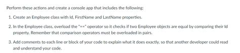 Solved Perform These Actions And Create A Console App That