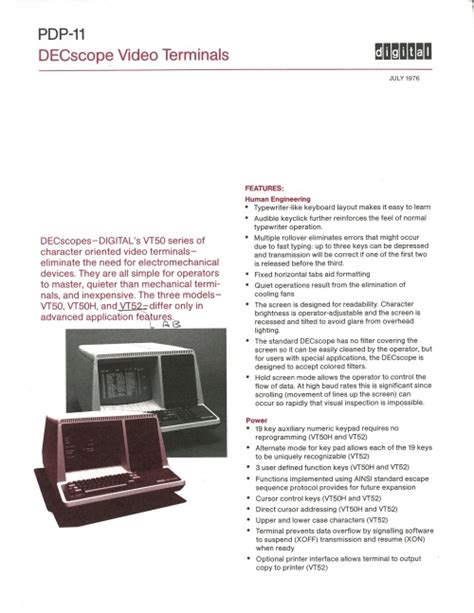 Pdp 11 Decscope Video Terminals Classic Computer Brochures