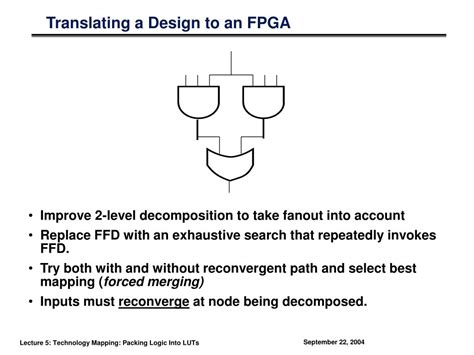 Ppt Ece 697f Reconfigurable Computing Lecture 5 Technology Mapping Packing Logic Into Luts