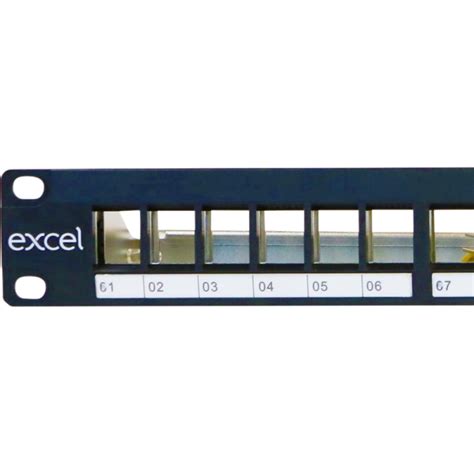 Excel Unloaded 24 Port Keystone Patch Panel Frame 1u Black Industrial Network Cable Security