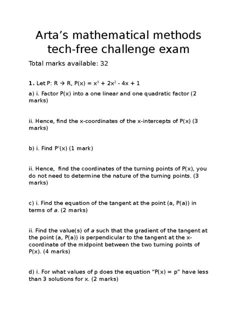 Foundation Maths Questions Artas Mathematical Methods Tech Free