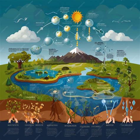 Nitrogen Cycle Labeled Educational Natural Chemical Scheme Graphic With