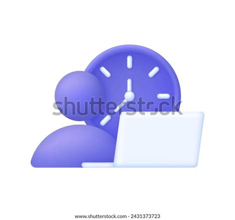 3d Flexible Schedule Work Icon Time Stock Vector Royalty Free