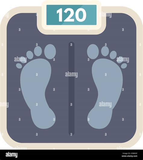 Bathroom Scale With Footprints Showing Weight Measuring Body Mass