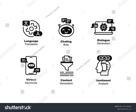 Gpt Applications Concept Icons Dialogue Generation Stock Vector Royalty Free