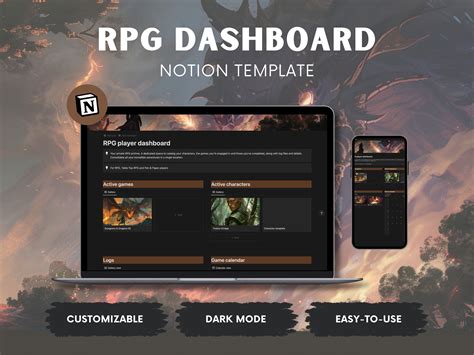 Dnd 5e Notion Template Dnd Character Sheet Notion Dashboard Digital Dnd Journal Dm Screen