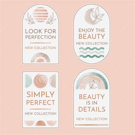 Free Vector Muted Colors Labels Design