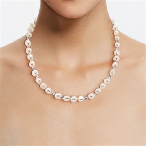 Alne30 Tiga Satu Pearl Silver Necklace
