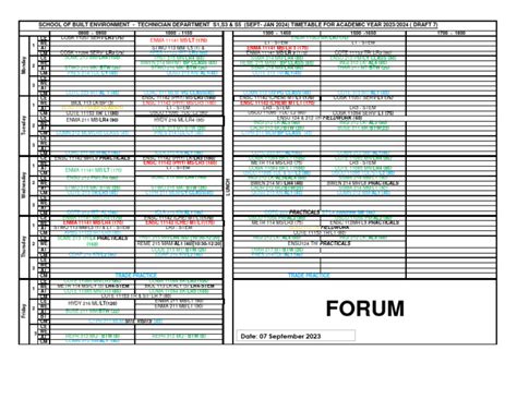 Time Table Draft 7 1 Pdf