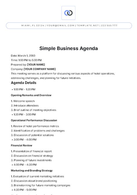Free Technical Meeting Agenda Template To Edit Online