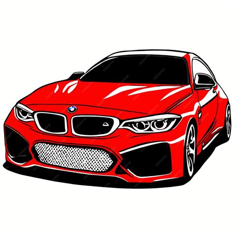 A Hand Drawing A Bmw Cartoon Cartoon Illustration In Isolated