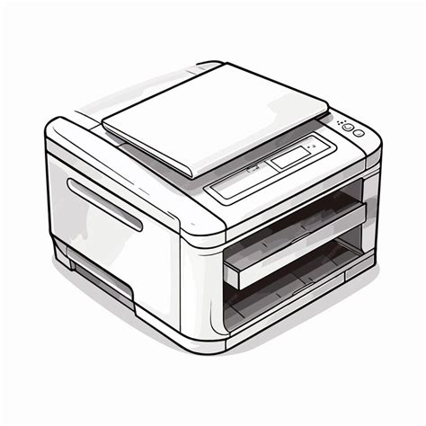 Printer Outline Vector Illustration Isolated On White Background