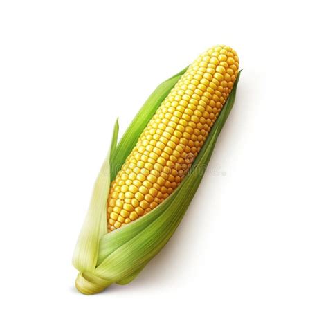 An Ear Of Corn On A White Surface Stock Illustration Illustration Of Closeup Meal 300887055