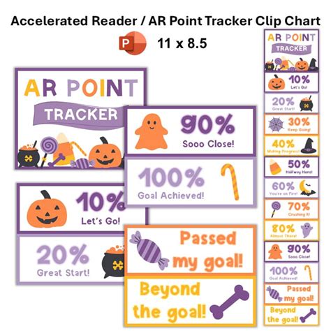 Accelerated Reader Ar Point Tracker Clip Chart Purple Halloween Editable