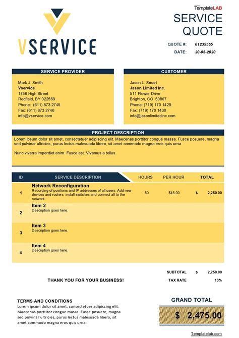 Service Quotation Template At Trendpins1 Quote Template Design