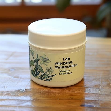 A White Bottle Of Lable Is On A Wooden Table Premium Ai Generated Image