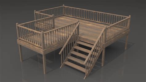 Wood Deck Veranda 2 3d Model By Msasdt