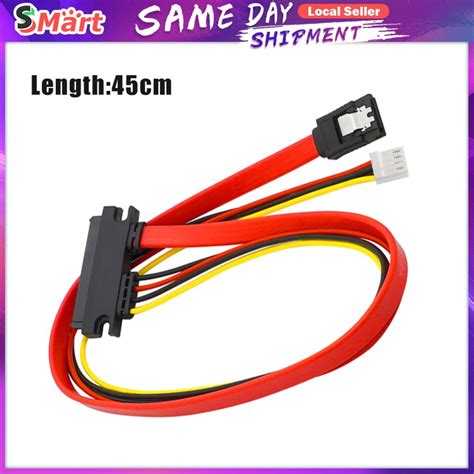 45cm 22pin Sata Male To 715 Pin Female Serial Sata Extender Cable Data Power Combo Extension