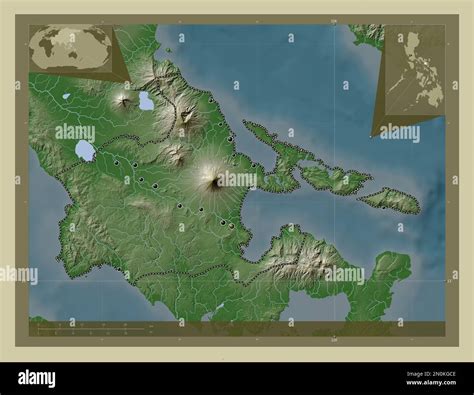 Albay Province Of Philippines Elevation Map Colored In Wiki Style