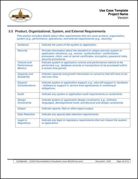 Sdlcforms Use Case Template