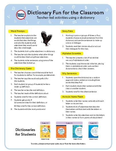 Dictionary Fun For The Classroom From Merriam Webster By Merriam Webster