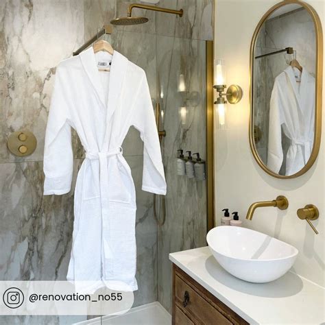 Unisex Waffle Dressing Gown White Lightweight Hotel Bath Robe Gowns