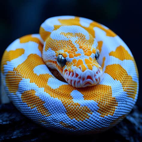 White Albino Reticulated Python Malayopython Reticulatus Stock Image