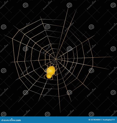 Shaggy Spider On A Web On Black By Silhouette Stock Vector Illustration Of Creepy Vector