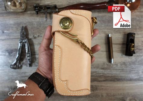 Leather Wallet Pattern Pdf Files Biker Wallet Pattern With How To