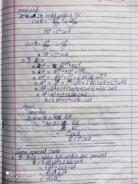 Class 11 Physics Vector Complete Handwritten Notes Note Library