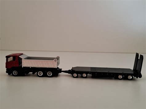 Siku 1854 Scania Kipper Mit Tieflader Und Liebherr Raupe 187 In