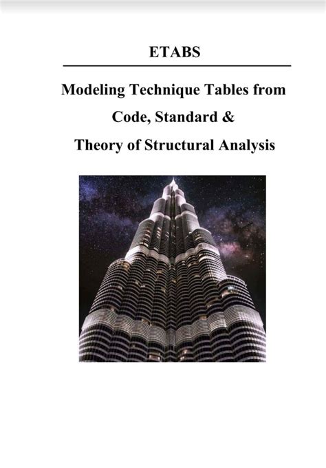 Etabs Modelling Technique Tables From Code Standard Infinity Construction Building Management