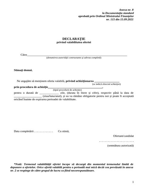 Anexe La Documentatia Standard Pdf