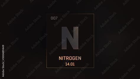 Nitrogen As Element 7 Of The Periodic Table Seamlessly Looping 3d