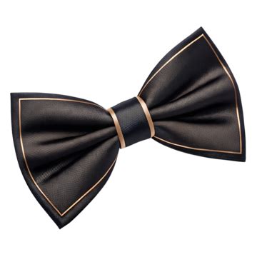 Elegant Black Bow Tie With Gold Trim Isolated On A Dark Background For