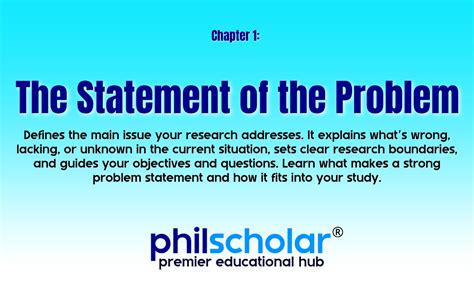Statement Of The Problem Philscholar