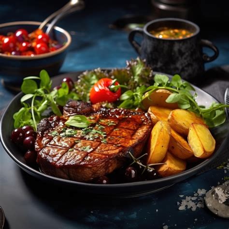 Premium Ai Image Beef Chops Cooked Ai Image Generated Photorealistic