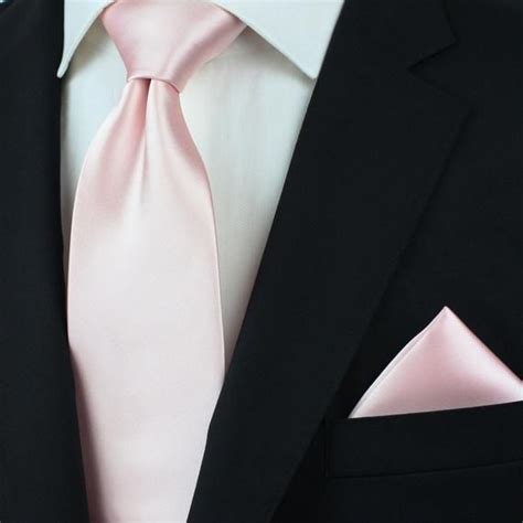 Blush Necktie And Pocket Square Set Wedding Tie Set In Blush Pink