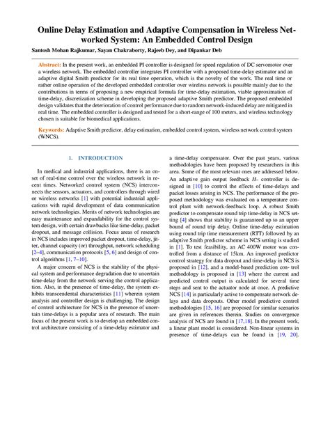 Online Delay Estimation And Adaptive Compensation In Wireless Networked