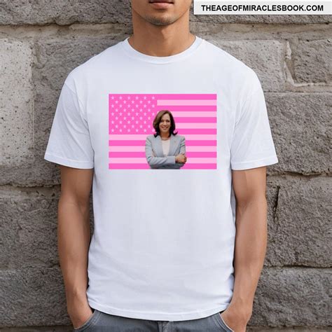 Kamala Harris With The Pink American Flag T Shirt