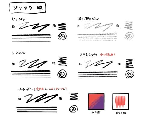 Procreateブラシセット【ｼﾞﾘﾌﾜ改】 Procreate笔刷库 入门绘画教程，全明星笔刷下载