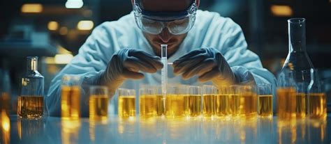 Scientist Conducting Experiment In Laboratory Premium Ai Generated Image